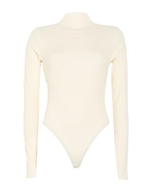 DISCLAIMER Bodysuit Ivory Size Cotton, Elastane - White