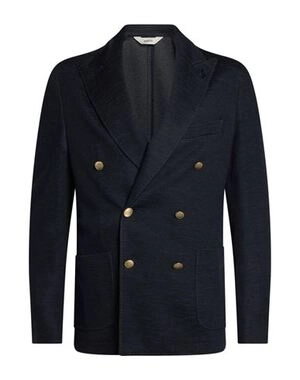 PAOLONI Blazer Size Cotton, Virgin Wool, Acrylic, Polyamide - Blue