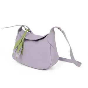 MODENAIRE Soft Leather Shoulder Bag With Flap Closure And Adjustable Strap - Purple