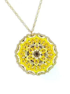 MADISON Beaded Crystal-embellished Necklace - Gold