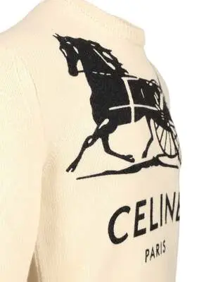 Celine Slim-fit Logo-intarsia Cashmere Sweater