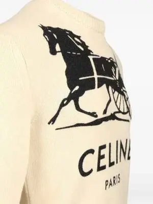 Celine Slim-fit Logo-intarsia Cashmere Sweater