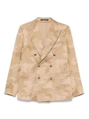 Tagliatore Double-breasted Camouflage Jacket