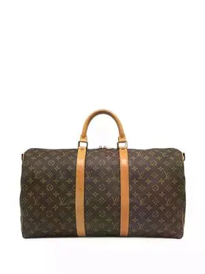 LOUIS VUITTON 1993 Monogram Keepall Bandouliere 50 Travel Bag - Brown