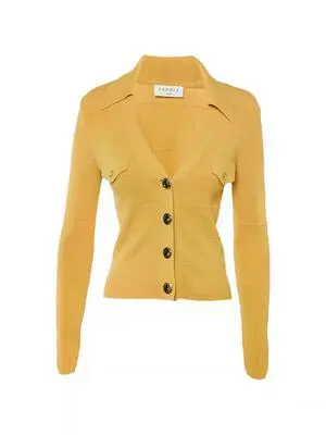Sandro Ribbed Knit Polo Cardigan