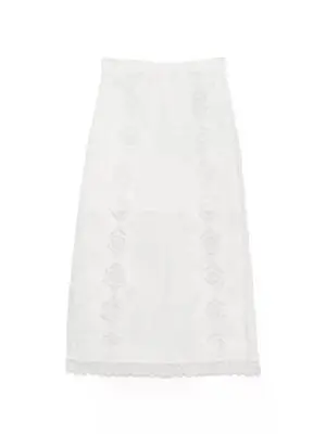 Waimari Lace-trimmed Midi Skirt - White