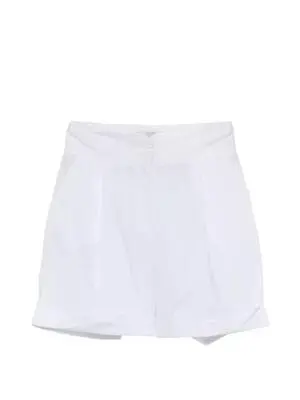 TWENTY EASY KAOS Pleated Turn-up Shorts - White