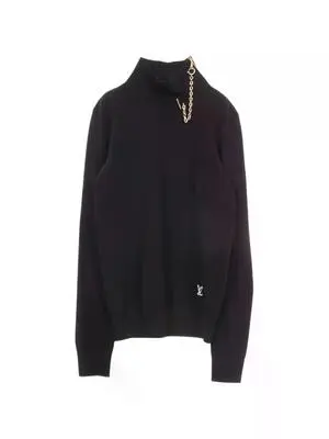 LOUIS VUITTON Chain-detail Turtleneck Sweater - Black