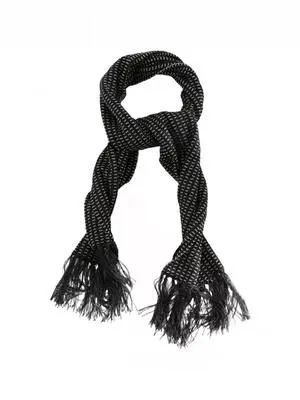 TAIGA TAKAHASHI Patterned Fringed Scarf - Black