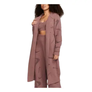 Nike Phoenix Cozy Boucle Long Knit Cardigan - Mauve