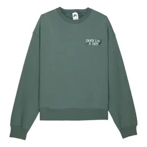 Nike Fleece Skate Crew Sweatshirt 'skate Like A Girl - Blue