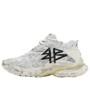 Balenciaga Runner Sneakers With Graffiti Print - White