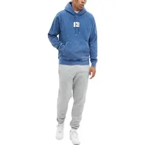 JORDAN Washed Fleece Hoodie 'blue