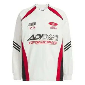 Adidas Long-sleeved Relaxed Fit T-shirt Kf5156 - White/red/black