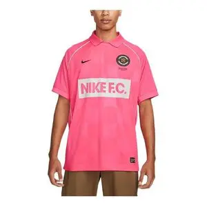 Nike Dri-fit F.c. Short-sleeve Football Shirt 'pink - Hyper Pink/summit White/black