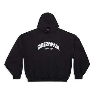 Balenciaga Back Flip Round Hoodie Oversized 'black White