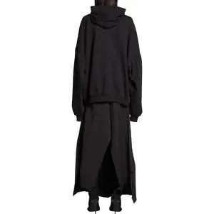 Balenciaga Back Flip Round Hoodie Oversized 'black White