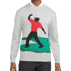 Nike Tiger Woods Knit Golf Crew Sweater - Grey/multicolor