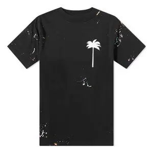Palm Angels Pxp Painted Classic Tee 'black White - Black/white
