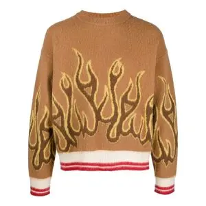 Palm Angels Fw22 Flames Intarsia Crew Knit