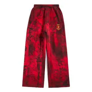 Balenciaga Skater Graffiti Baggy Sweatpants - Red