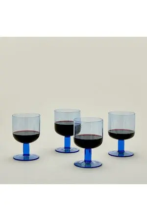 HAWKINS NEW YORK Simple Seeded Glassware Set Of 4 - Blue