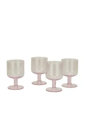 HAWKINS NEW YORK Simple Seeded Glassware Set Of 4 - Blush