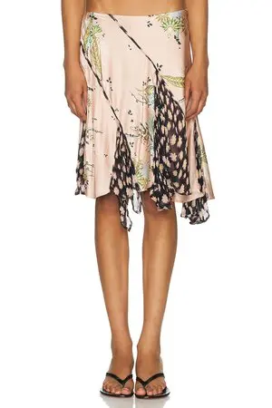 Staud Reannah Silk Skirt In Rose - Tapestry Rose Multi