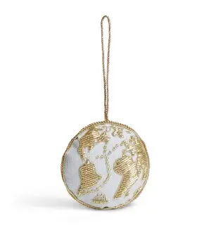 KATIE LARMOUR Embellished Globe Tree Decoration - Blue
