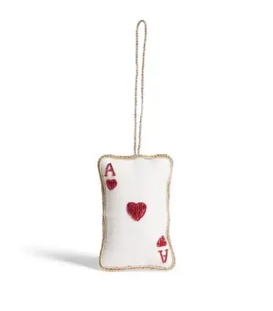 KATIE LARMOUR Ace Of Hearts Playing Card Tree Decoration - White