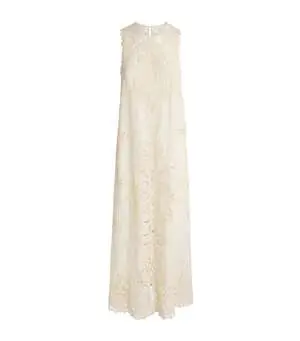Ulla Johnson Embroidered Linen Midi Dress - Ivory