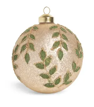 SHISHI Antique Glitter Leaf Bauble - Gold