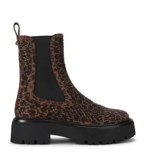 Kurt Geiger Suede Perf Ankle Chelsea Boots - Brown