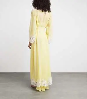 Rosamosario Silk Georgette Lace La Papessa Robe