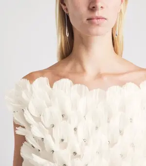Stella McCartney Silk Embellished Strapless Mini Dress