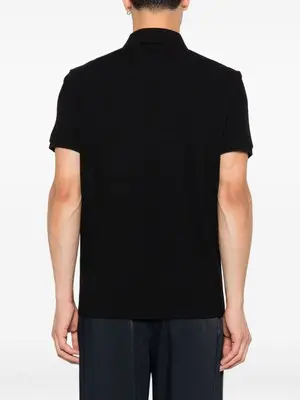 Moncler Logo Cotton Polo Shirt - Black