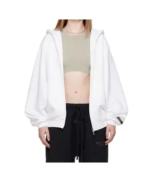 Fear Of God Zipper Hooded Sweatshirt - White