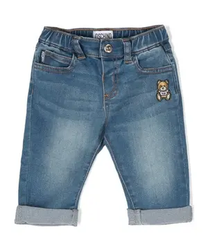 Moschino Patch Detail Straight Leg Jeans