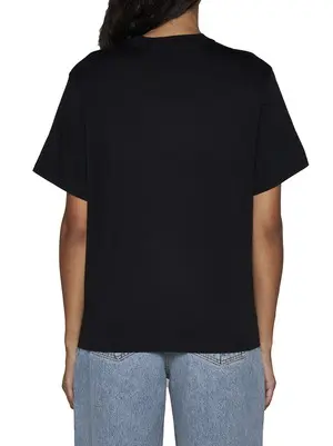 LOULOU STUDIO Classic Crew Neck Top With Logo Embroidery