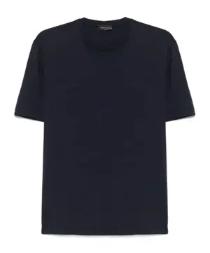 ROBERTO COLLINA Crew Neck T-shirt - Navy