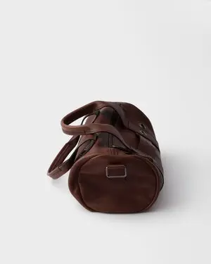 Prada Route Large Leather Top-handle Bag - Cocoa Brown