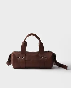 Prada Route Large Leather Top-handle Bag - Cocoa Brown