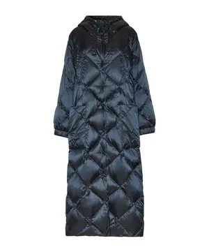 Max Mara Quilted Long-sleeve Hooded Down Jacket - Blue