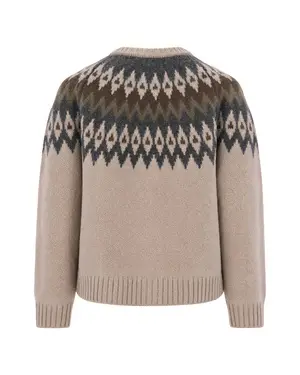 Max Mara Targa Jacquard Crewneck Cardigan