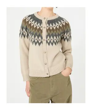 Max Mara Targa Jacquard Crewneck Cardigan