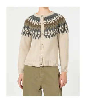 Max Mara Targa Jacquard Crewneck Cardigan