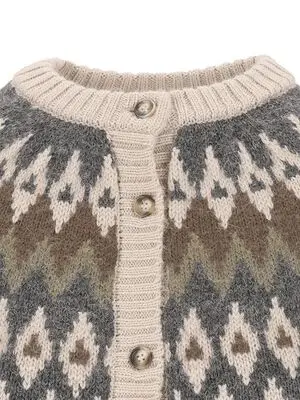 Max Mara Targa Jacquard Crewneck Cardigan