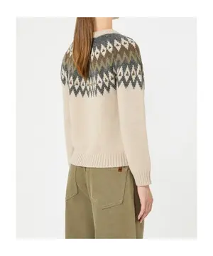 Max Mara Targa Jacquard Crewneck Cardigan