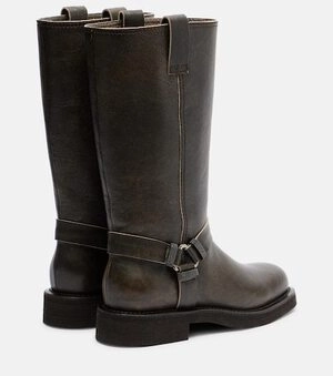 Brunello Cucinelli Monili Leather Knee-high Boots