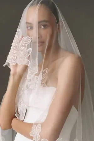 PRONOVIAS Sequ Floral Cathedral Veil